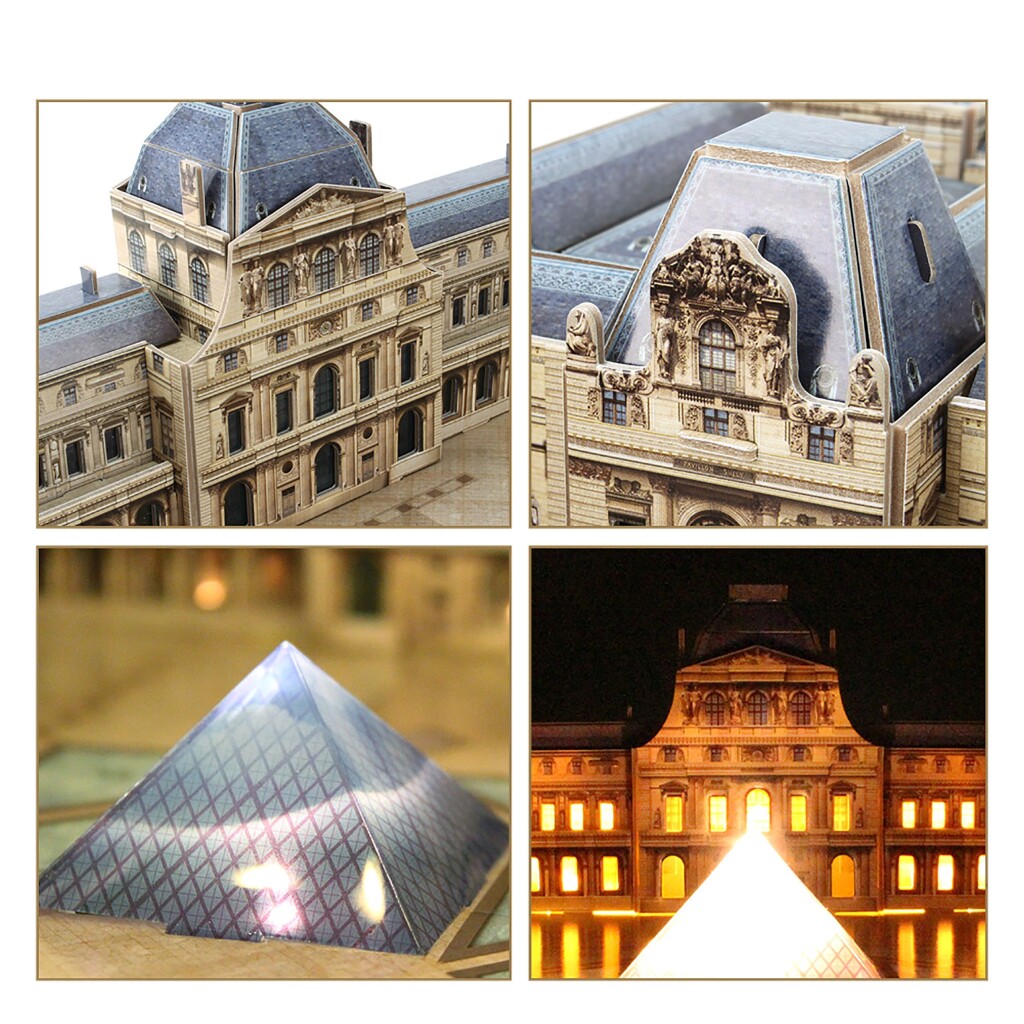 Cubic Fun 3D Puzzel The Louvre + LED Verlichting 137 Stukjes ...