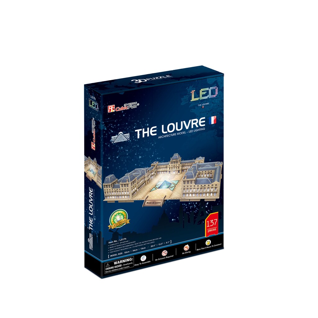 Cubic Fun 3D Puzzel The Louvre + LED Verlichting 137 Stukjes ...