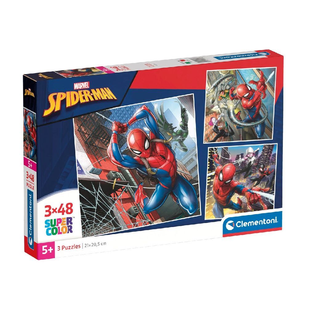 Clementoni Super Color 3in1 Puzzel Spiderman 3×48 Stukjes ...