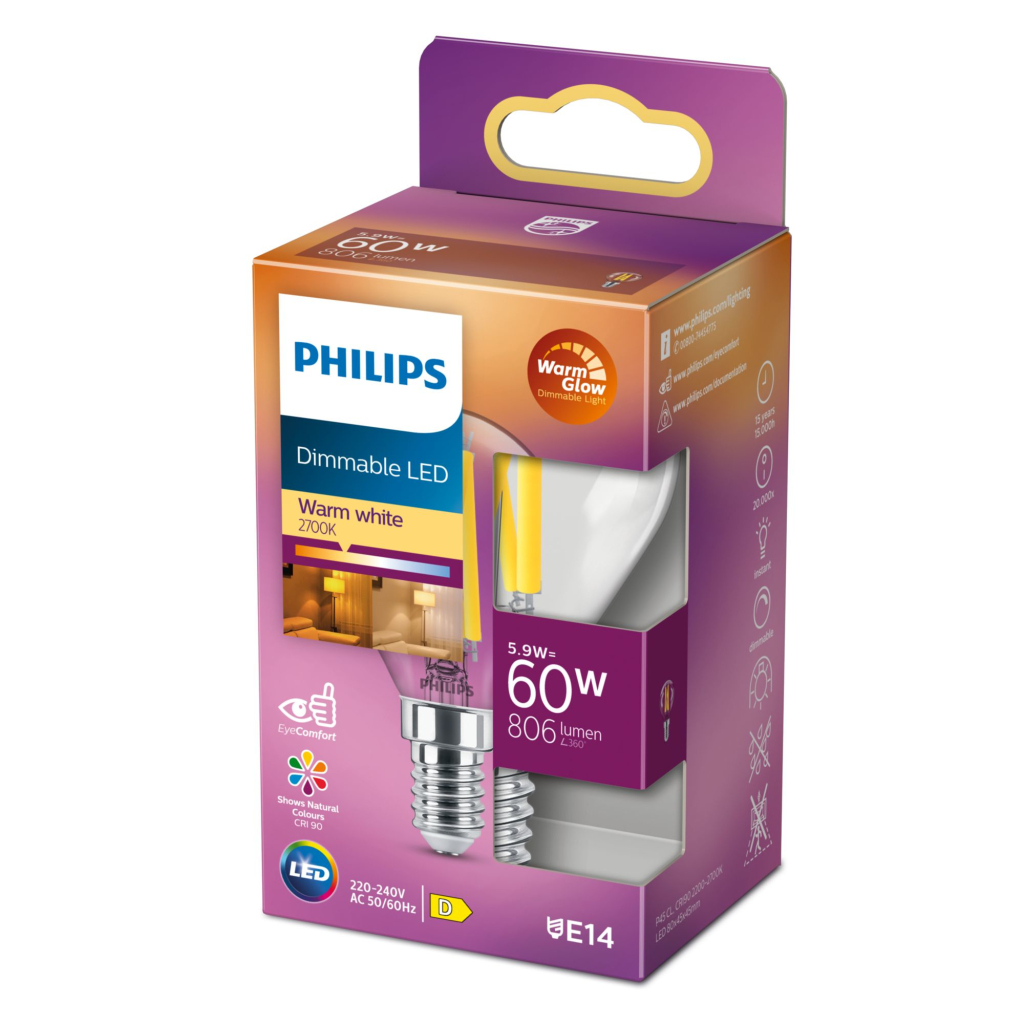 Philips LED Classic 60W P45 E14 WGD90 CL SRT4 Verlichting – Onlinehandelshuis