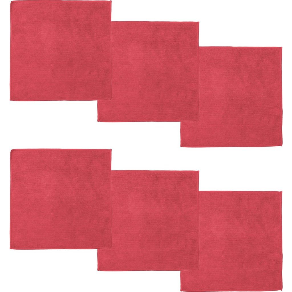 DDDDD Microvezeldoek Billie 30×30 cm 6 Stuks Rood – Onlinehandelshuis